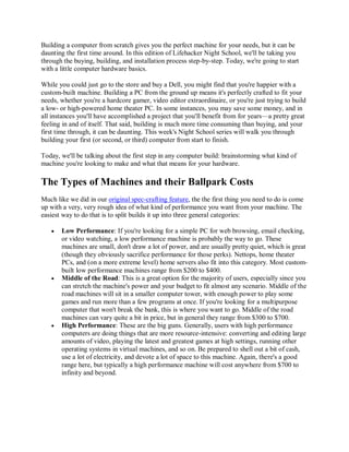 How to Build a Computer from Scratch. | PDF | Computing | Technology ...