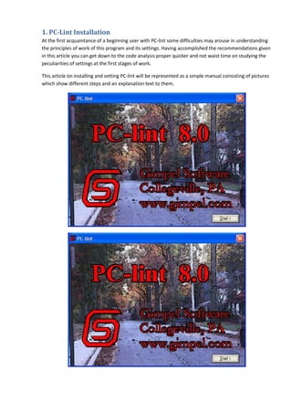 Installation of PC-Lint and its using in Visual Studio 2005 | PDF