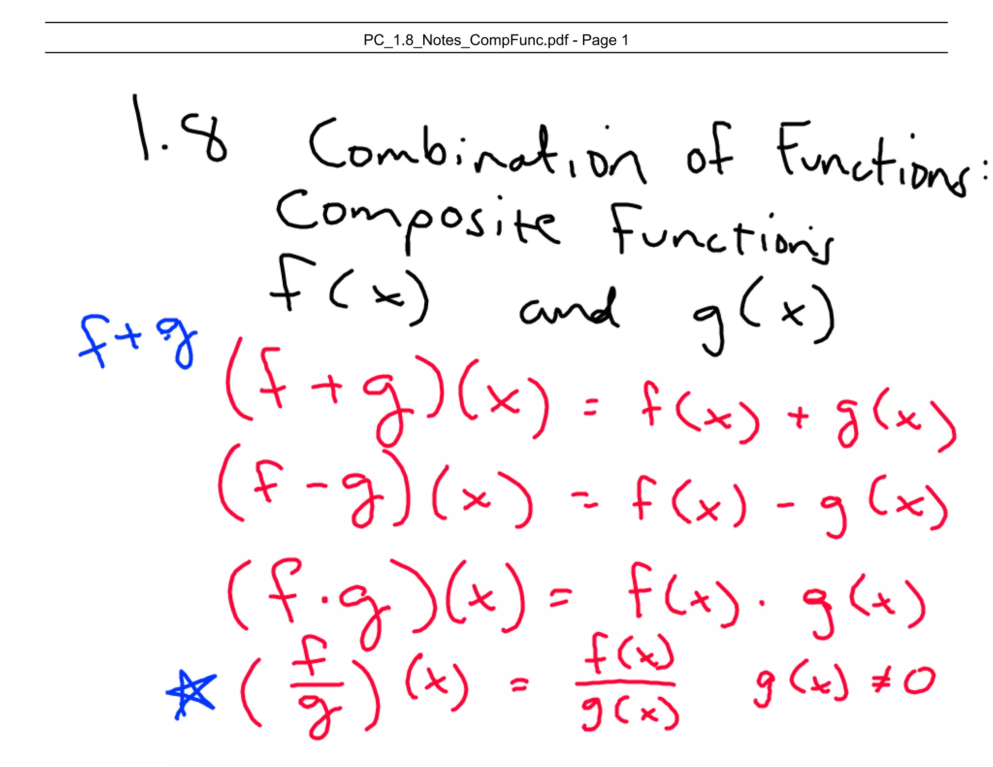 Pc 1.8 Notes Composite Function | PPT
