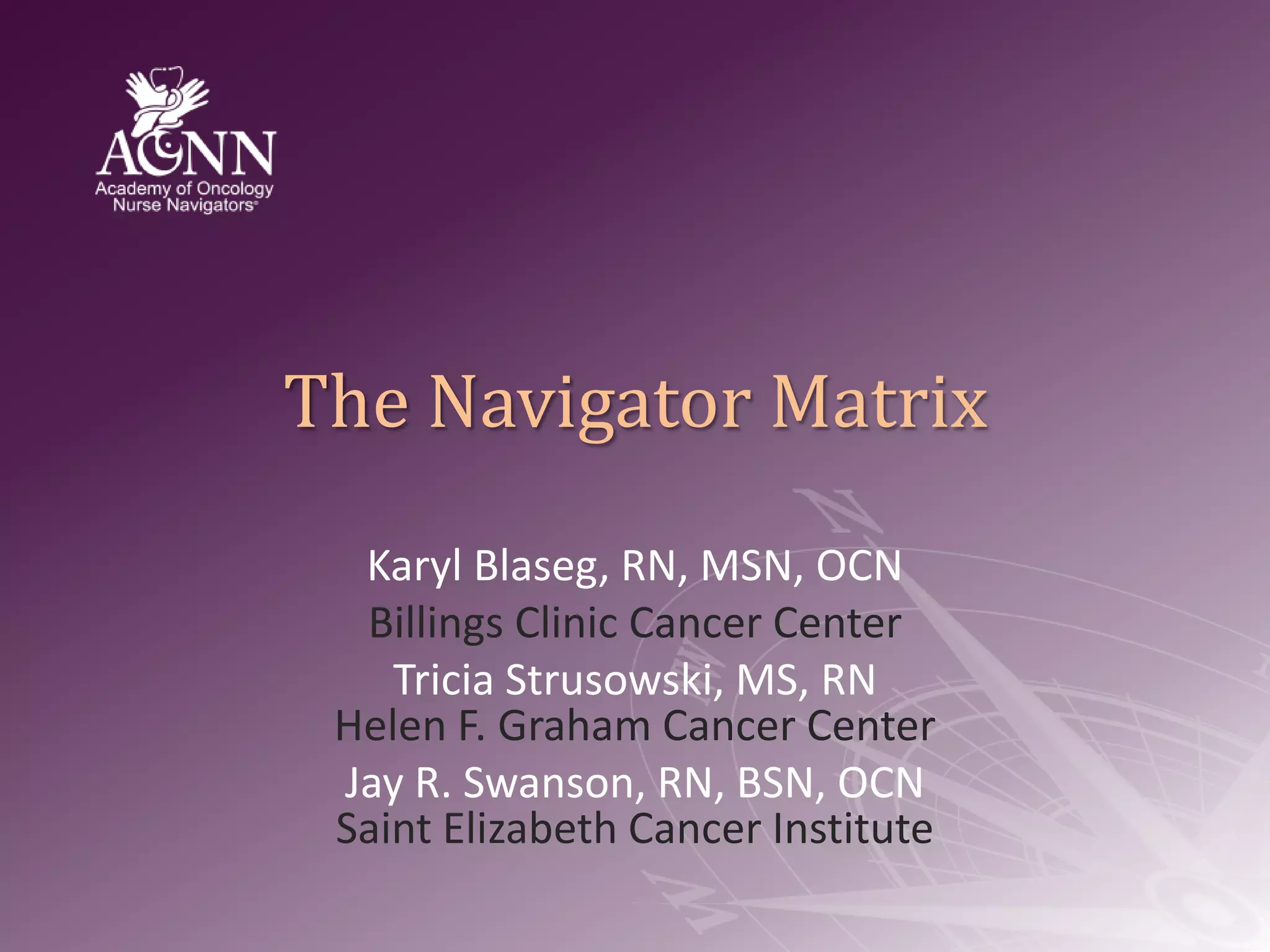 Pre-Conference: The Navigator Matrix | PPTX