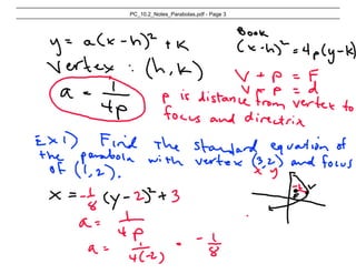 Pc 10.2 Notes Parabolas | PDF