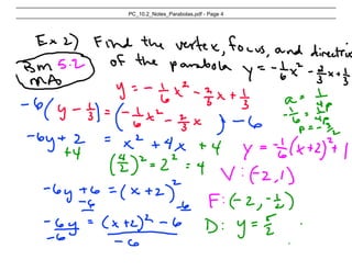 Pc 10.2 Notes Parabolas | PDF