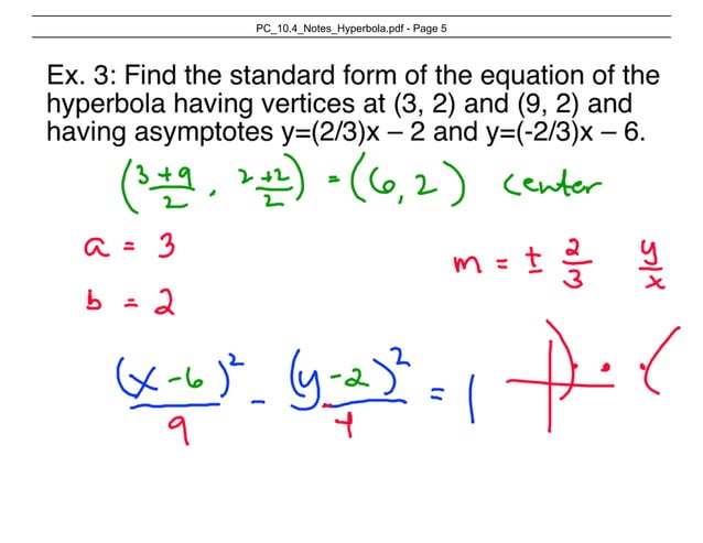 Pc 10.4 Notes Hyperbolas | PDF | Geography | Science
