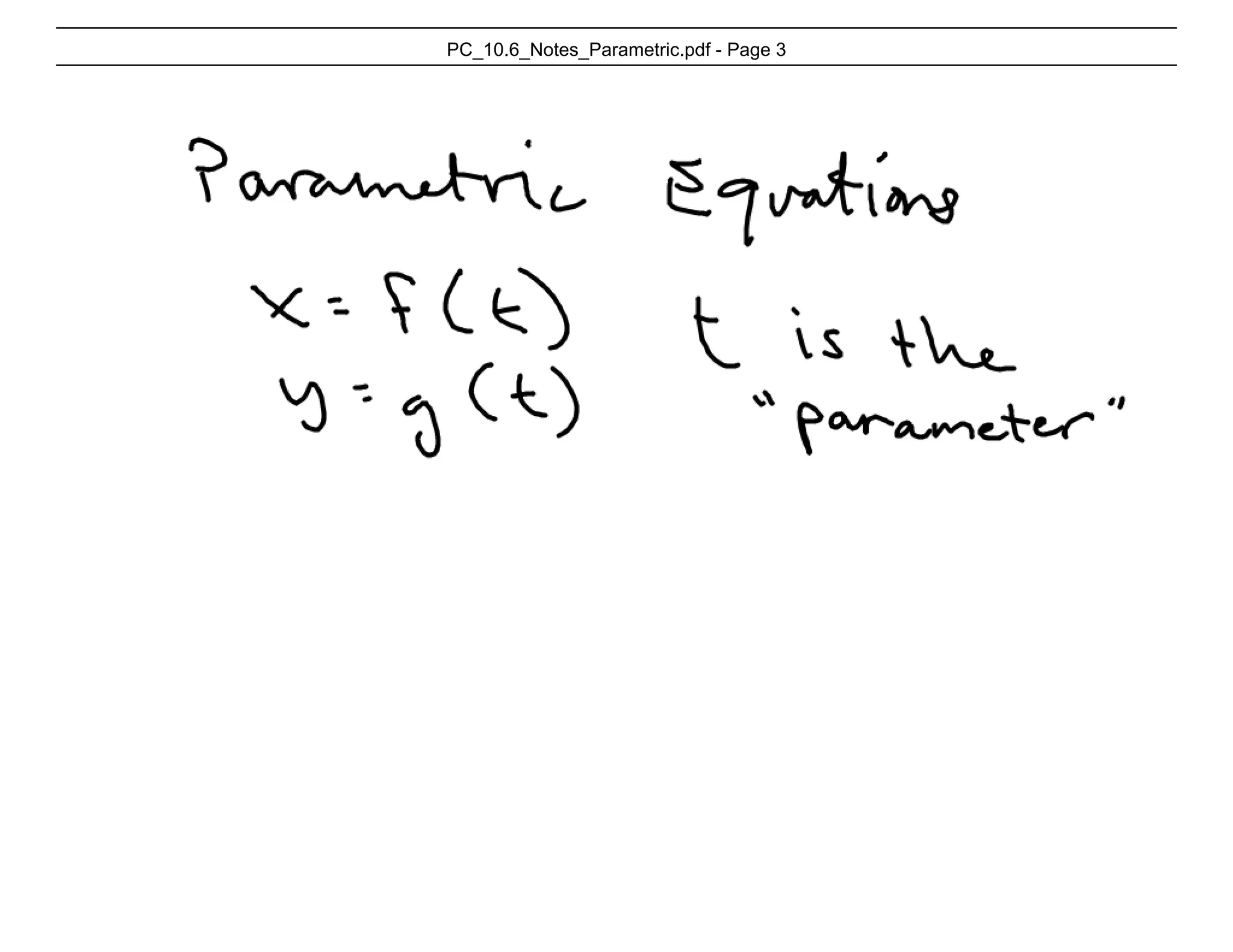 Pc 10.6 Notes Parametric | PPT