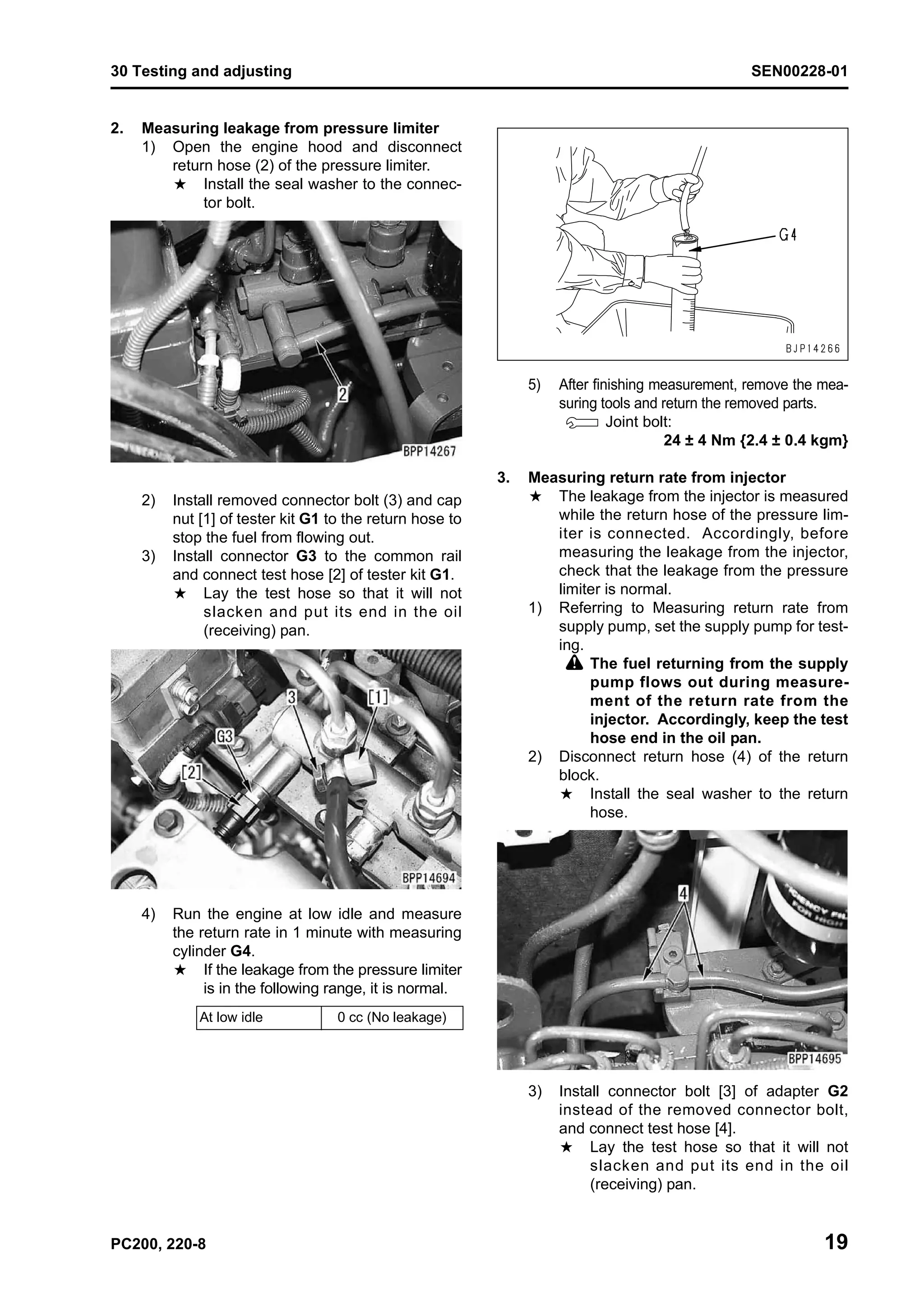 Pc200 220-8 pump test | PDF