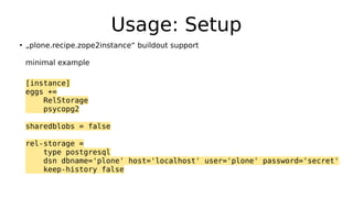 RelStorage Plone Zope RDB Storage Backend | PDF
