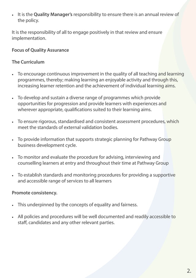 Quality Assurance Policy | PDF
