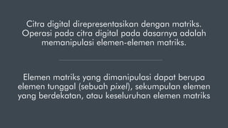 Pengolahan Citra 3 - Operasi-operasi Digital | PDF