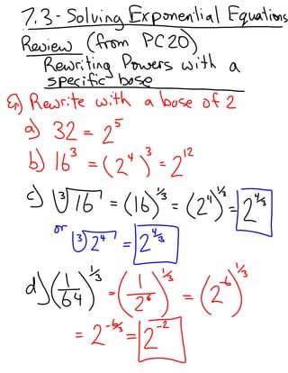 Pc 30 7.3 solving exponential equations | PPTX | Physics | Science