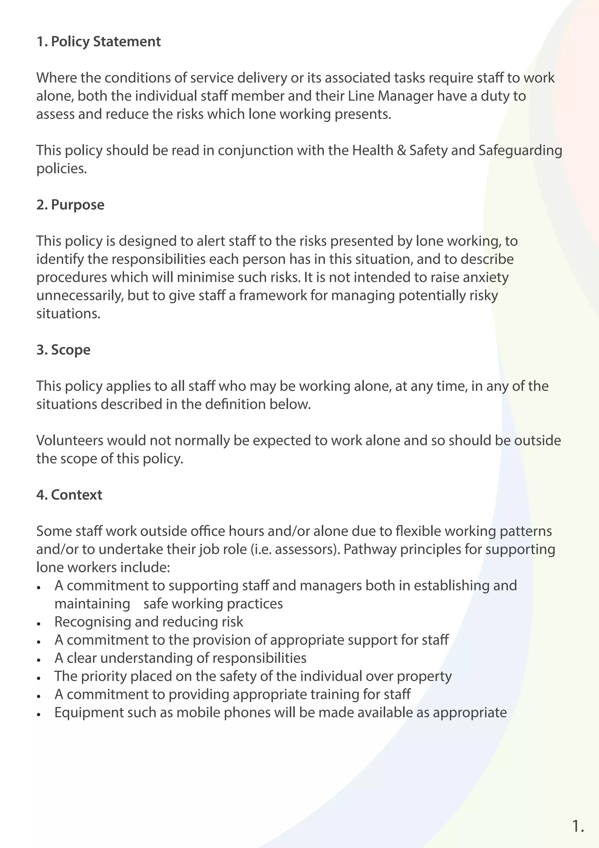 Lone Working Policy | PDF