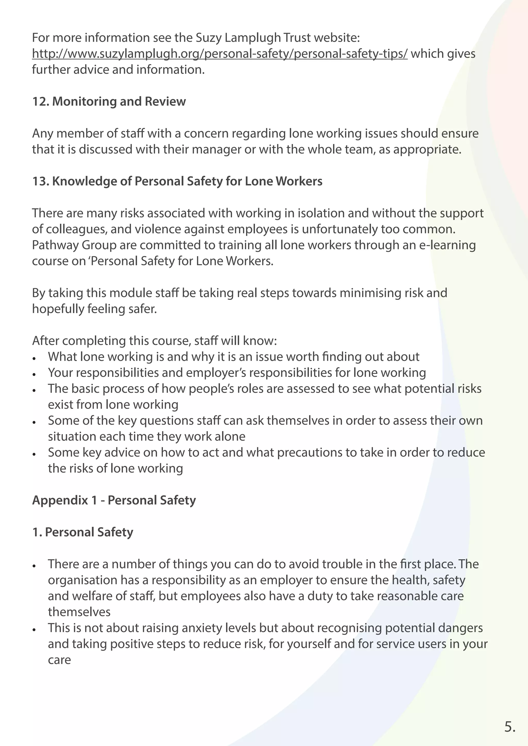 Lone Working Policy | PDF