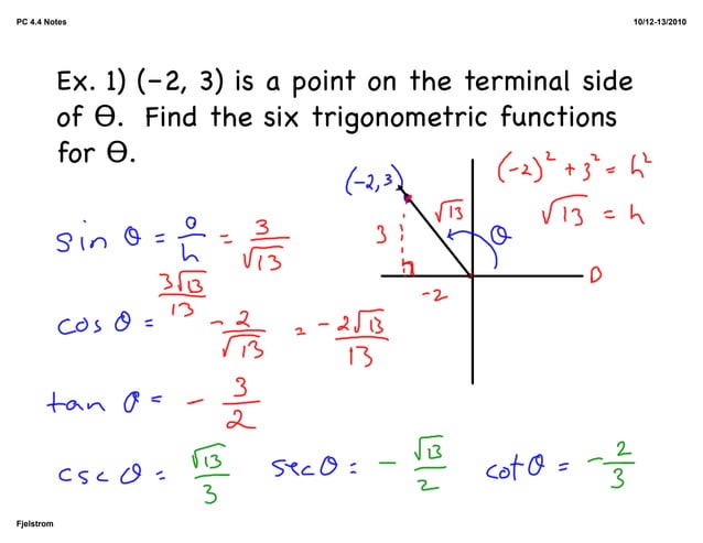 Pc 4.4 notes Trig of any angle | PPT