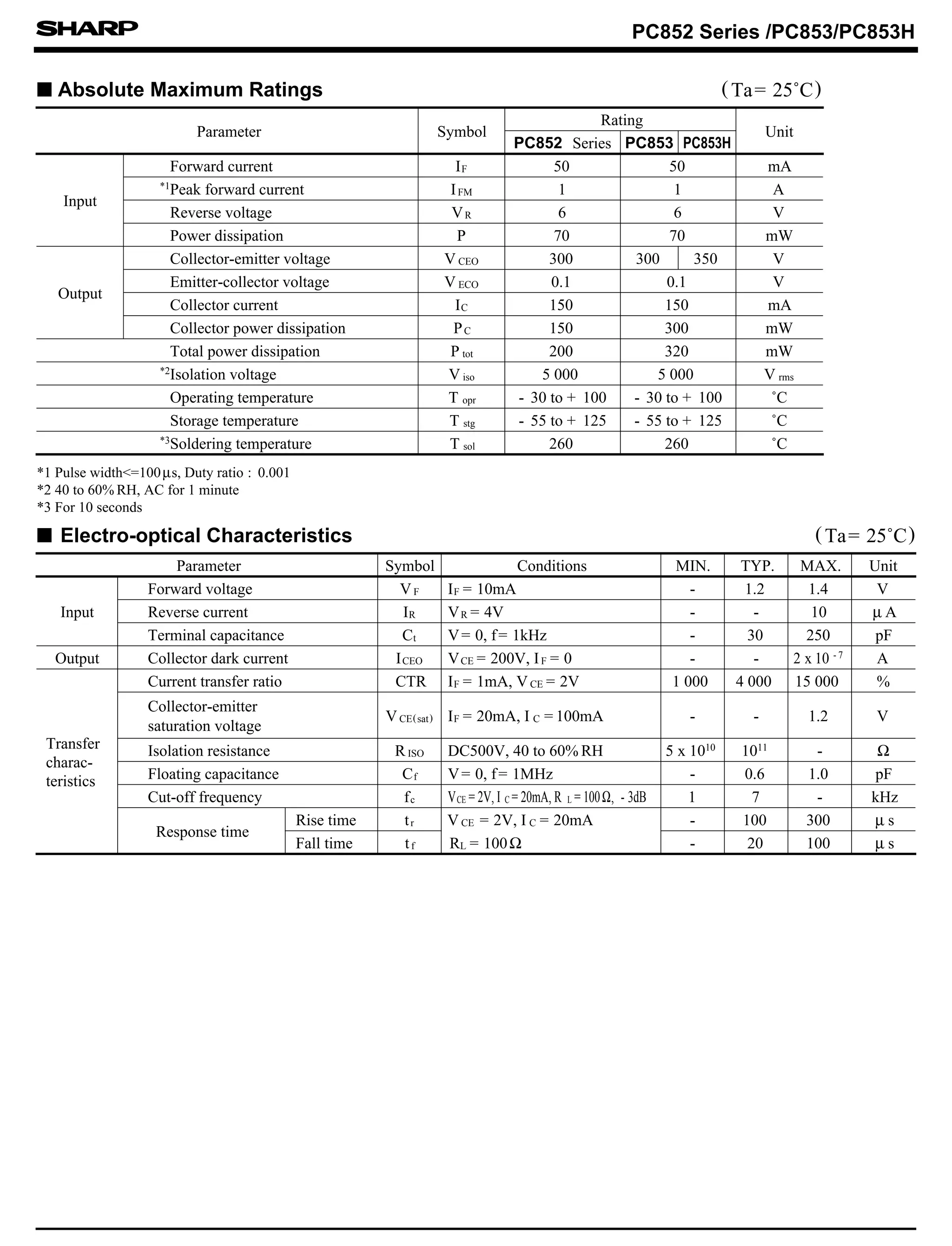 Original Opto PC853H P853 853H 853 DIP-4 New SHARP | PDF