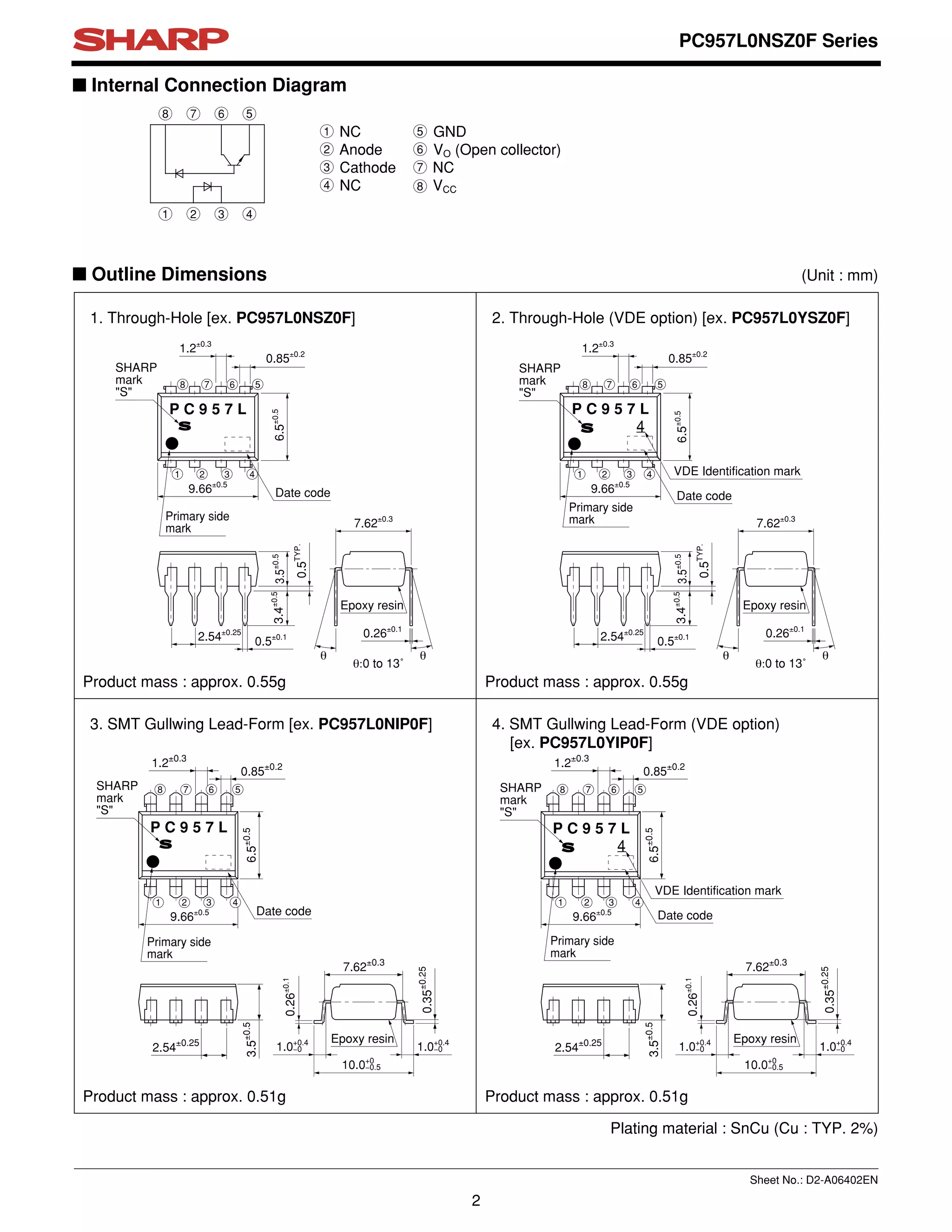 Original Opto PC957L PC957 P957 957 DIP-8 New Sharp | PDF