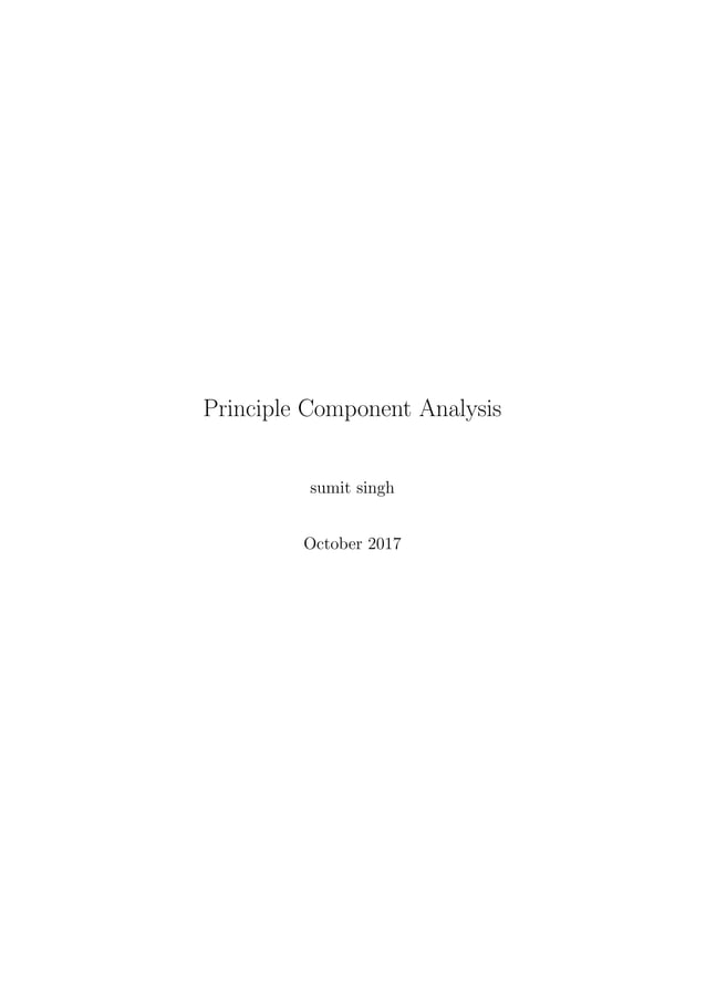 Principal Component Analysis | PDF