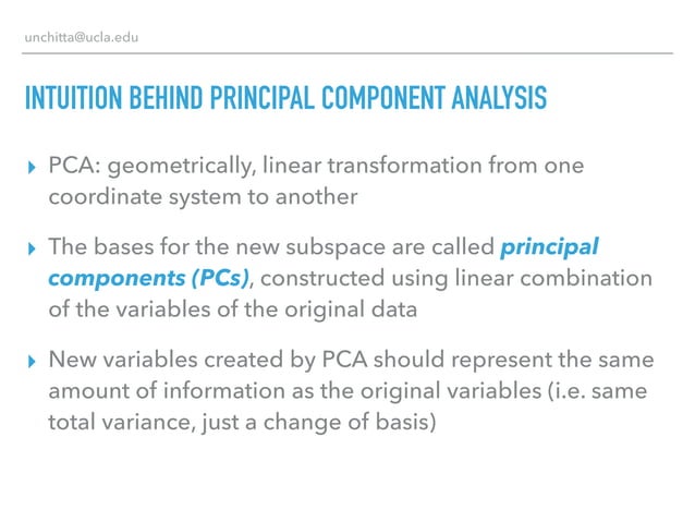 Mathematical Introduction to Principal Components Analysis | PPT