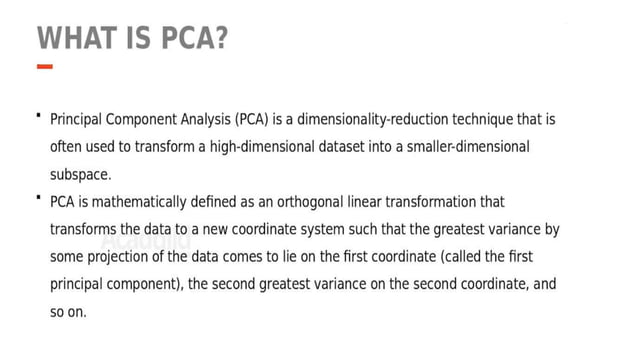 Principle Component Analysis | PPTX