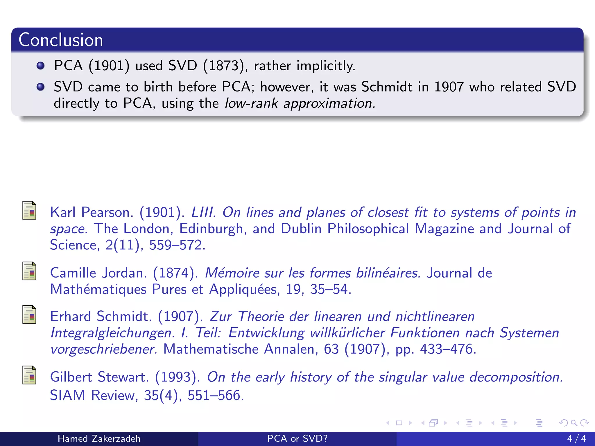 Is “Principal Component Analysis” different from SVD? | PPT
