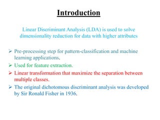 Principal Component Analysis (PCA) and LDA PPT Slides | PPTX