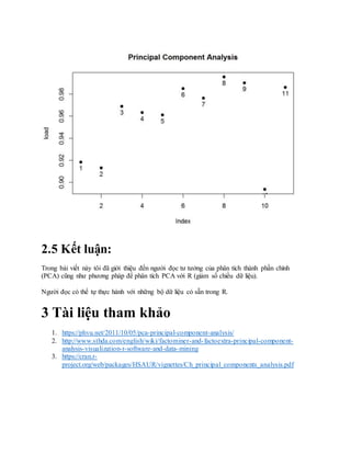 Pca principal componentsanalysis | DOCX