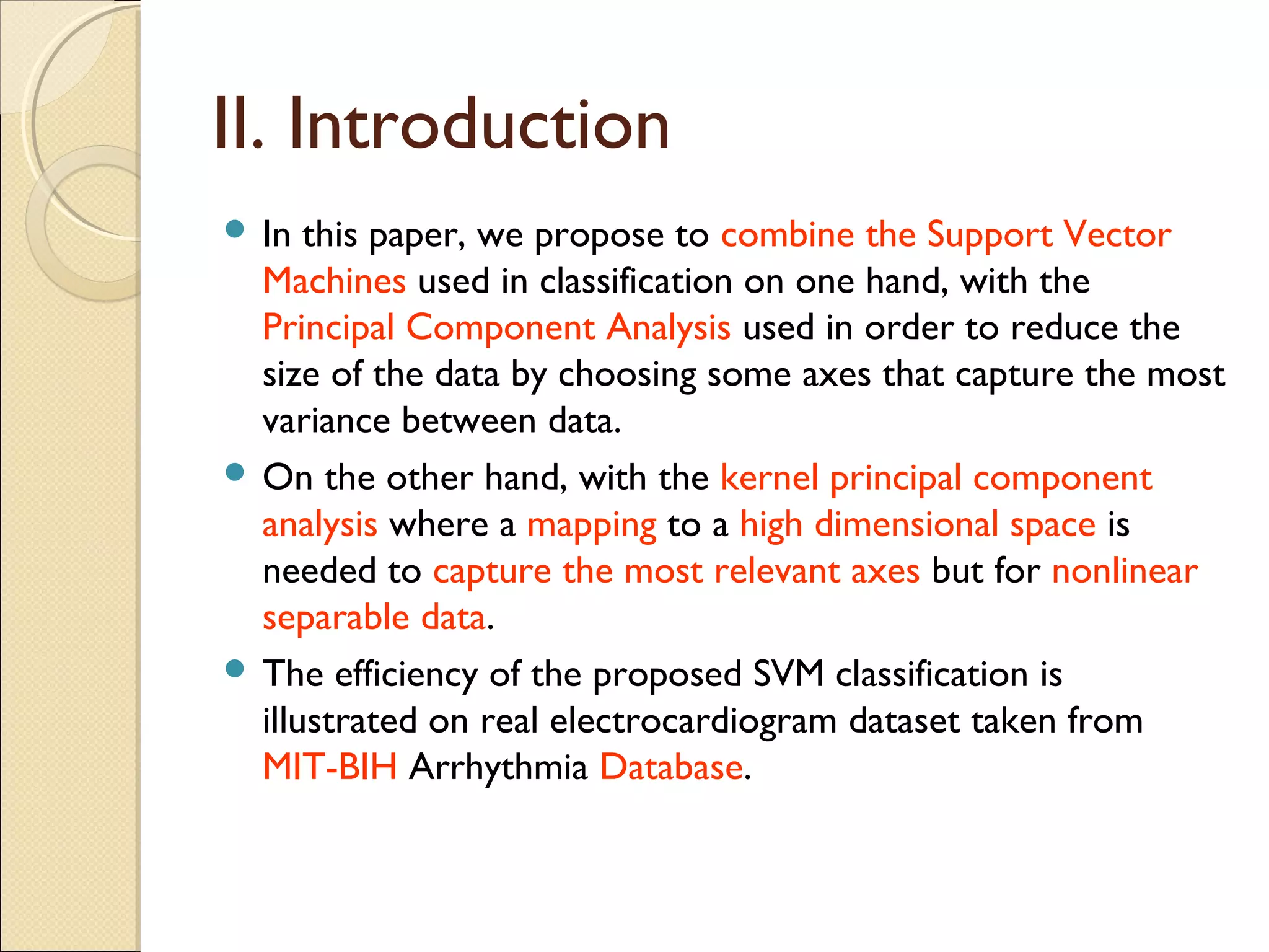 Pca and kpca of ecg signal | PPT