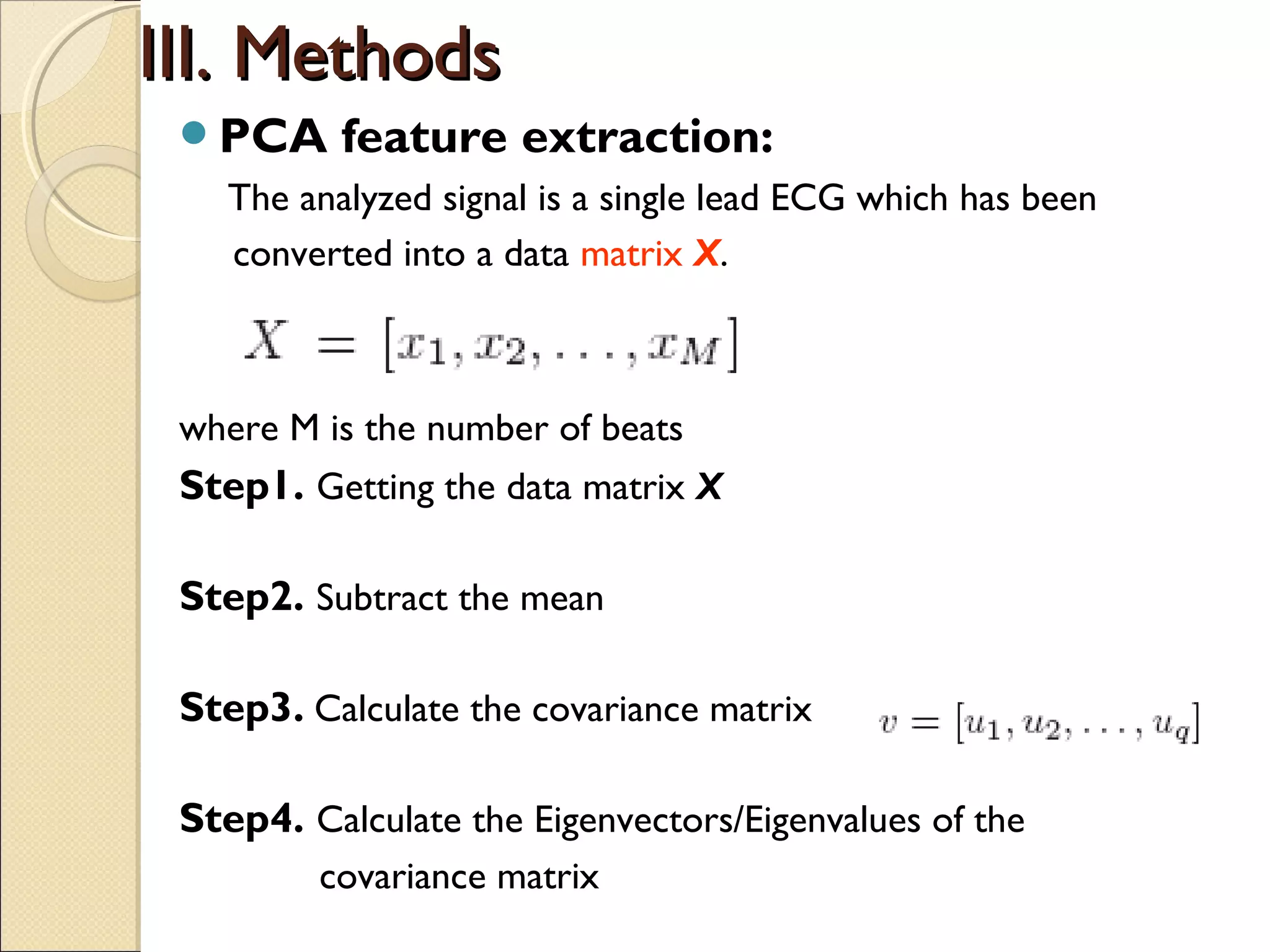 Pca and kpca of ecg signal | PPT | Heart and Cardiovascular Diseases ...