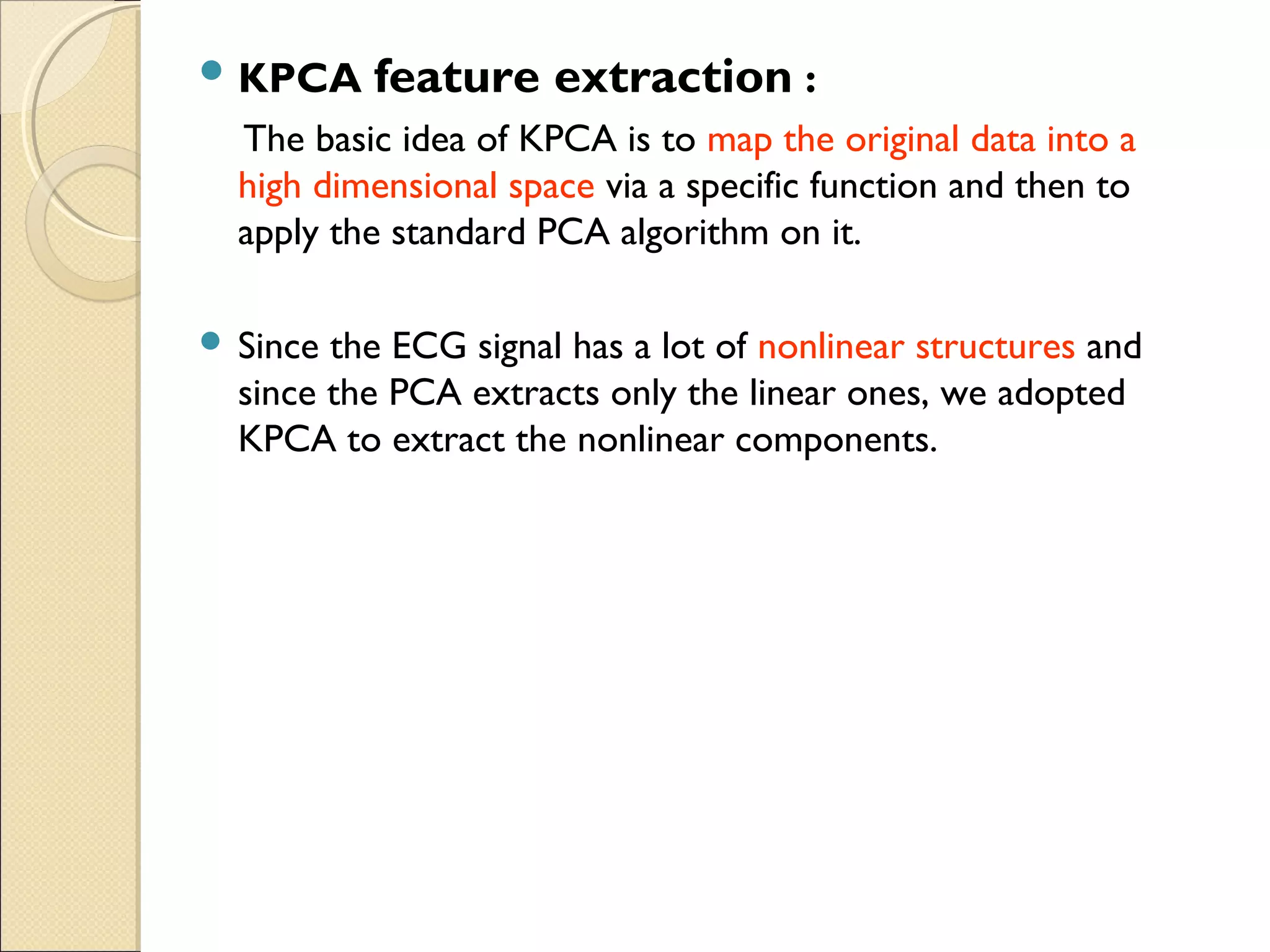 Pca and kpca of ecg signal | PPT