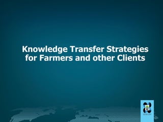 Transformation of Agricultural Innovation System, the Roleof the ...