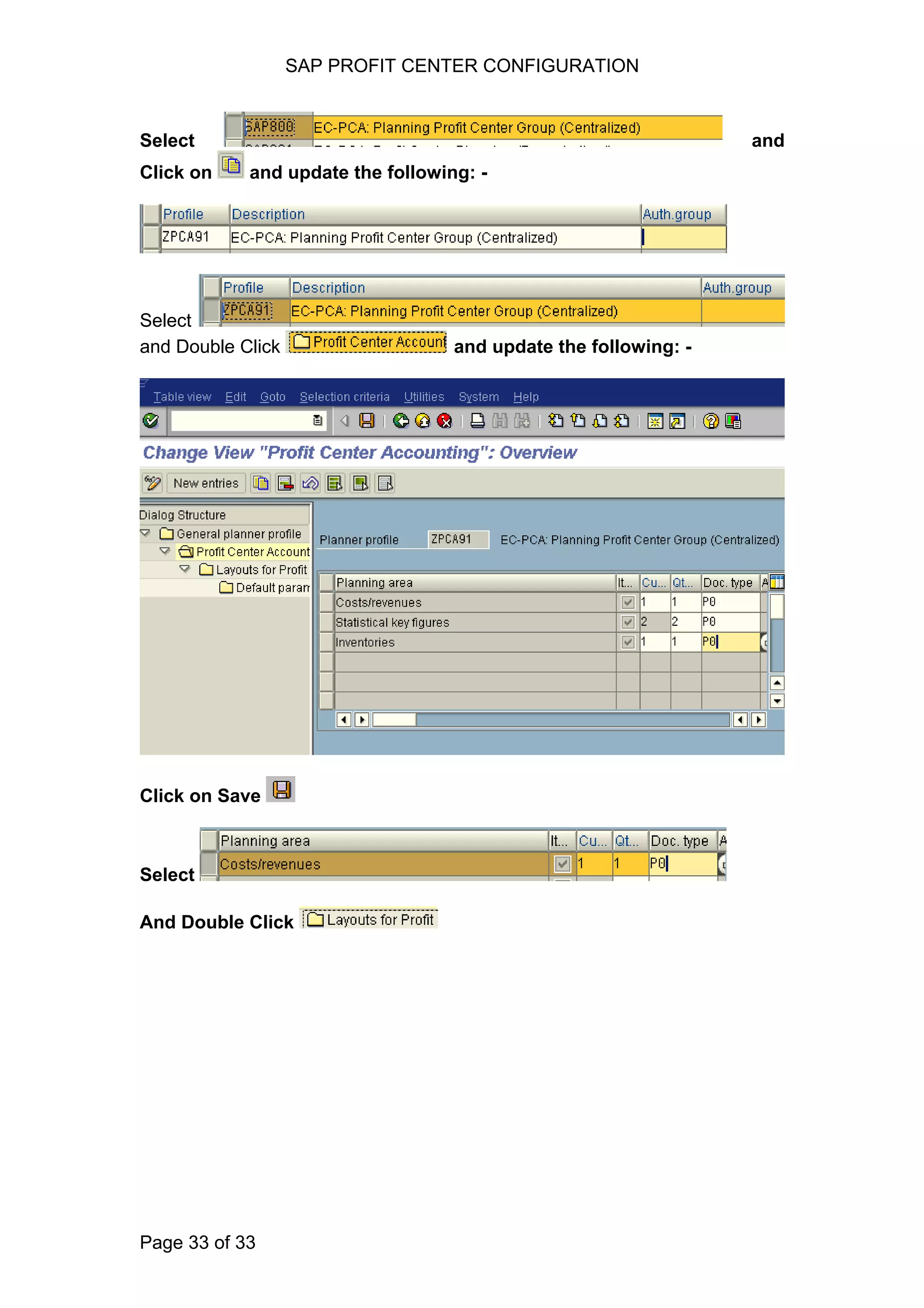 SAP PROFIT CENTER CONFIGURATION | PDF