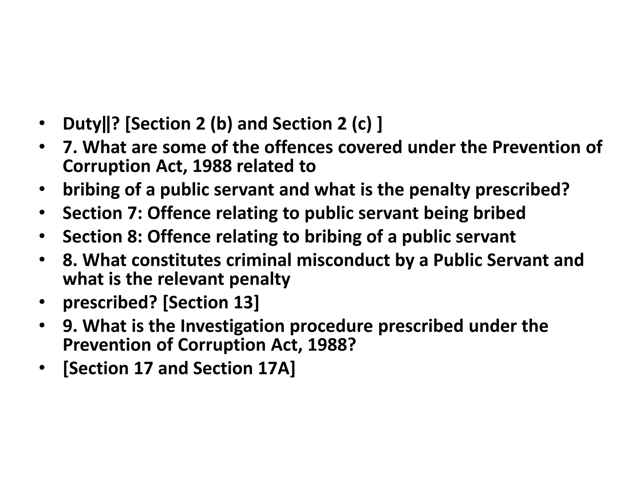 Prevention of corruption act 1947-2018. | PPTX | Law