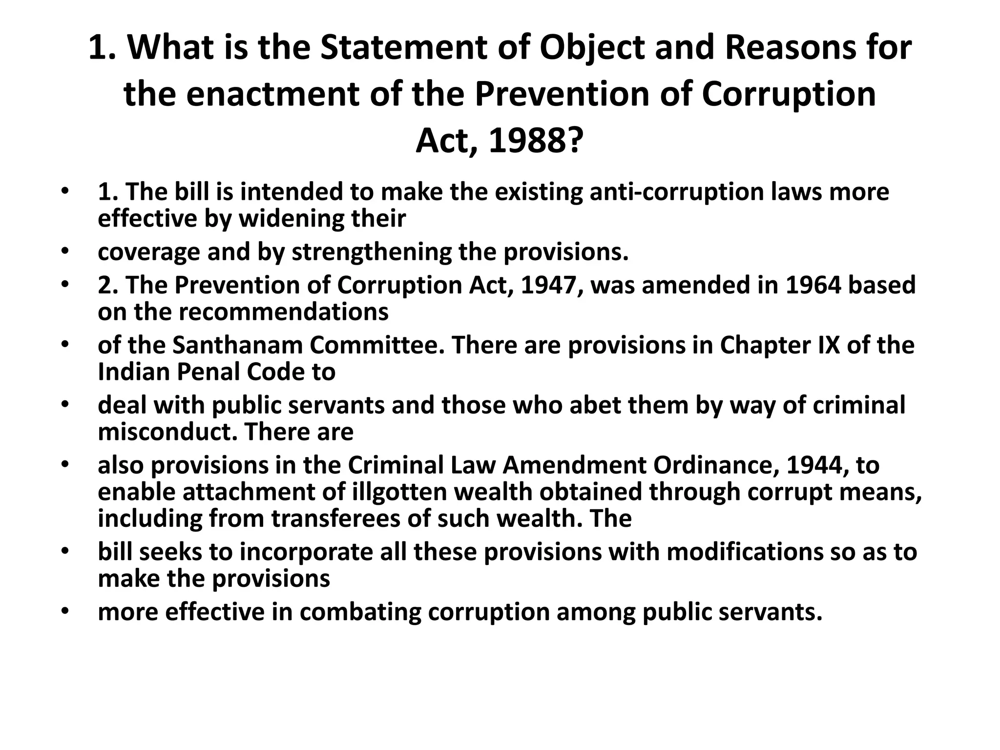 Prevention of corruption act 1947-2018. | PPTX