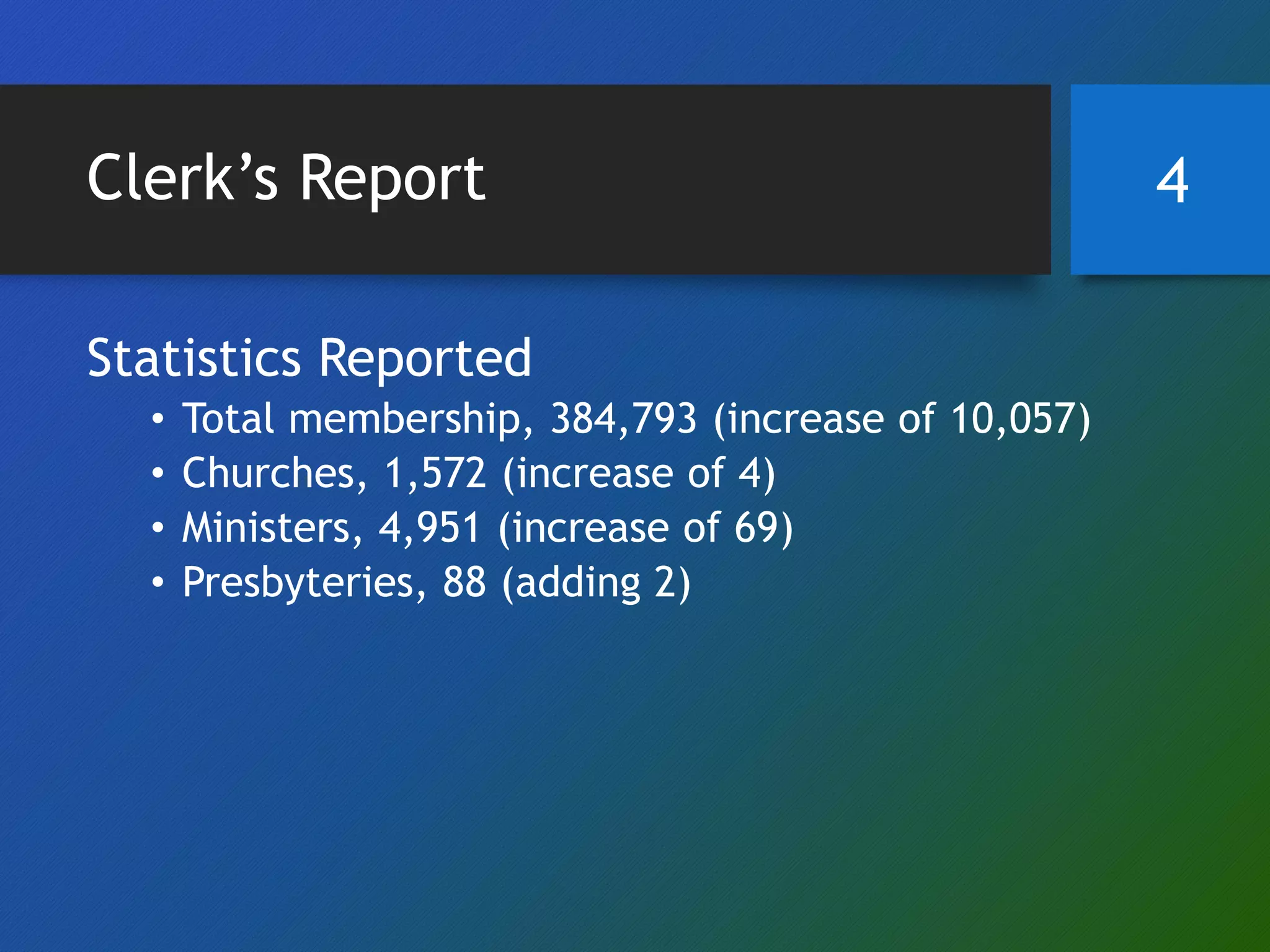 PCA General Assembly Report 2019 | PPT