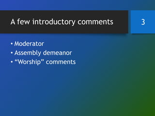 PCA General Assembly Report 2019 | PPT