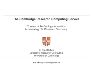 The Cambridge Research Computing Service | PDF
