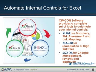 PCAOB Audit Alert #11: New Internal Control Testing Standards & Excel ...