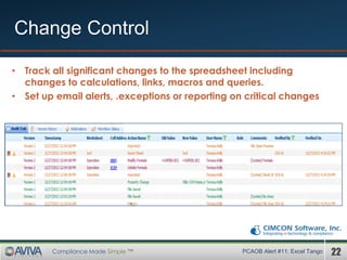 PCAOB Audit Alert #11: New Internal Control Testing Standards & Excel ...