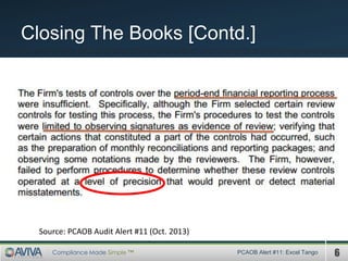 PCAOB Audit Alert #11: New Internal Control Testing Standards & Excel ...
