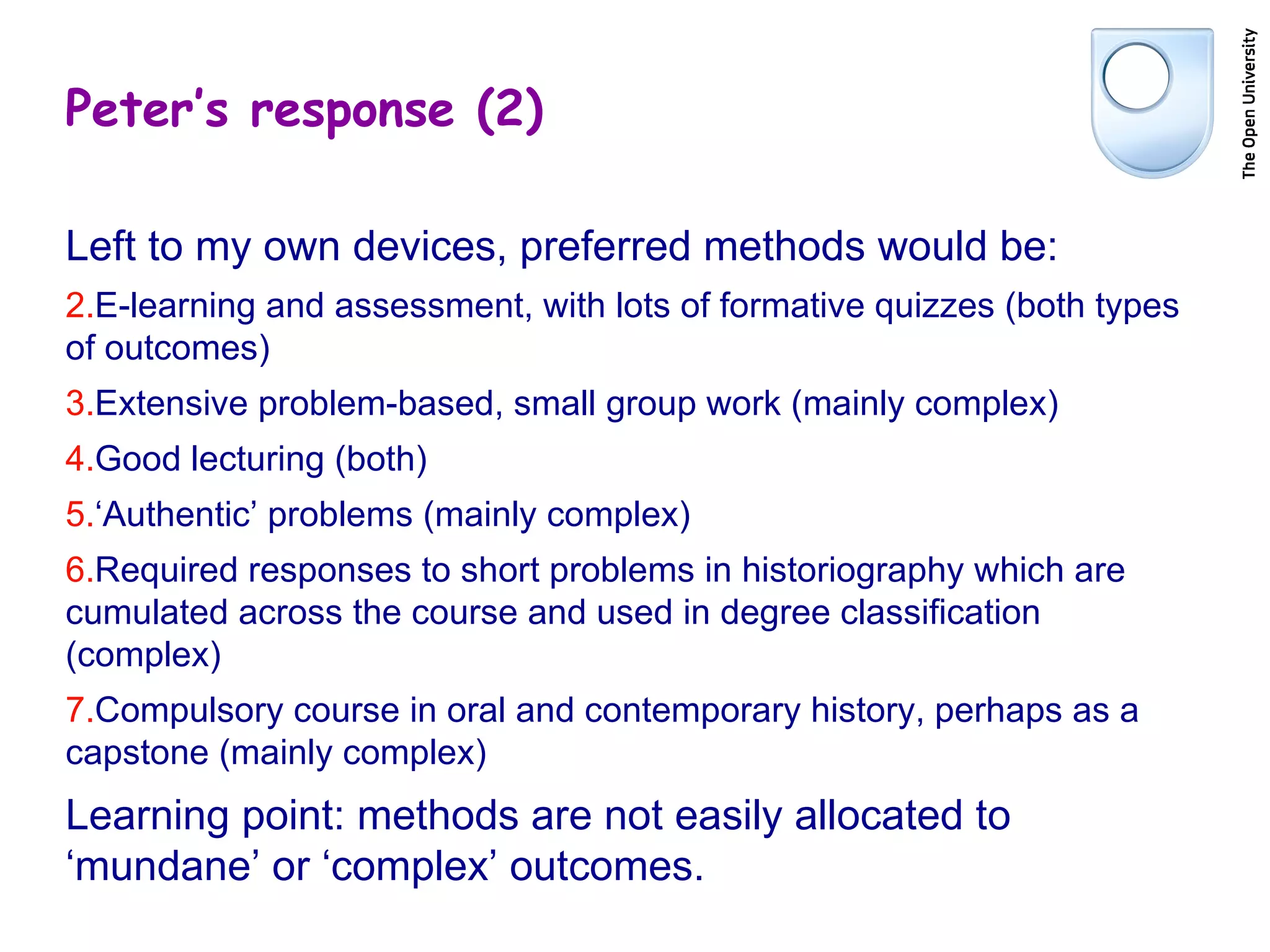PCAP, Activity 8. A worked example for History | PPT
