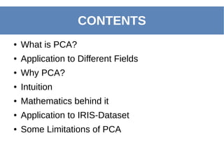 Introduction to Principle Component Analysis | ODP
