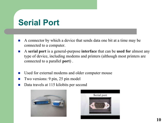 Ports and Connectors | PPT | Computer Peripherals | Computing