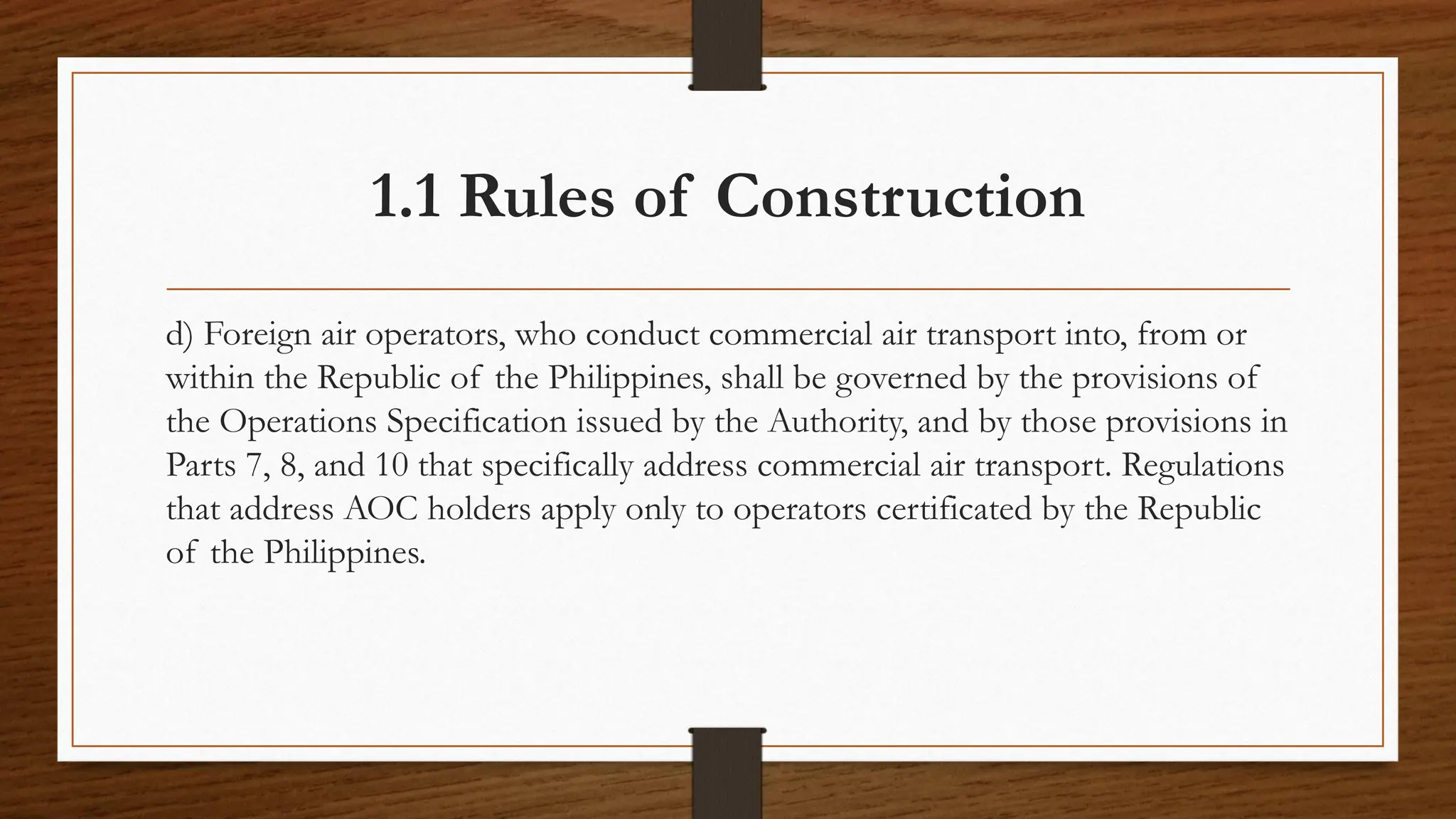 PCAR Part 1 - Air Laws Review for AELE Presentation | PDF