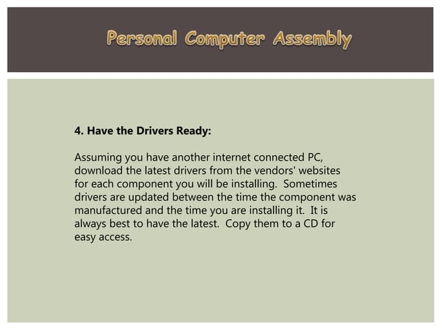 PC Assembly and Disassembly.pptx | PC Games | Video Gaming