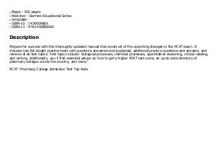 PCAT: Pharmacy College Admission Test Top Rate