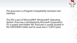 What is pcaui.exe? | PPT