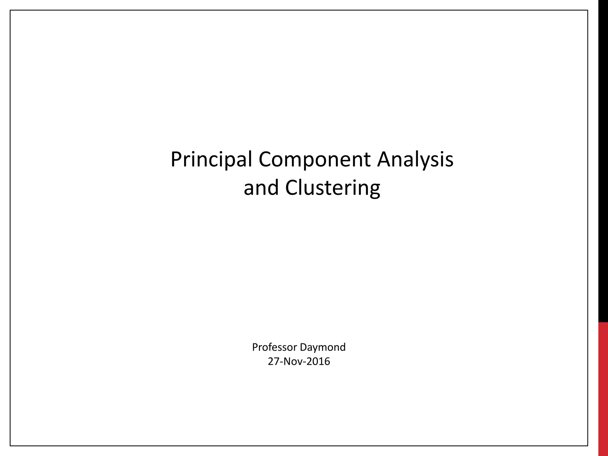 Principal Component Analysis and Clustering | PDF