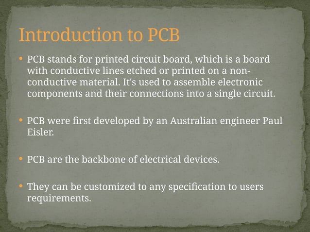 printed circuit board PCB basics and standerds | PPT