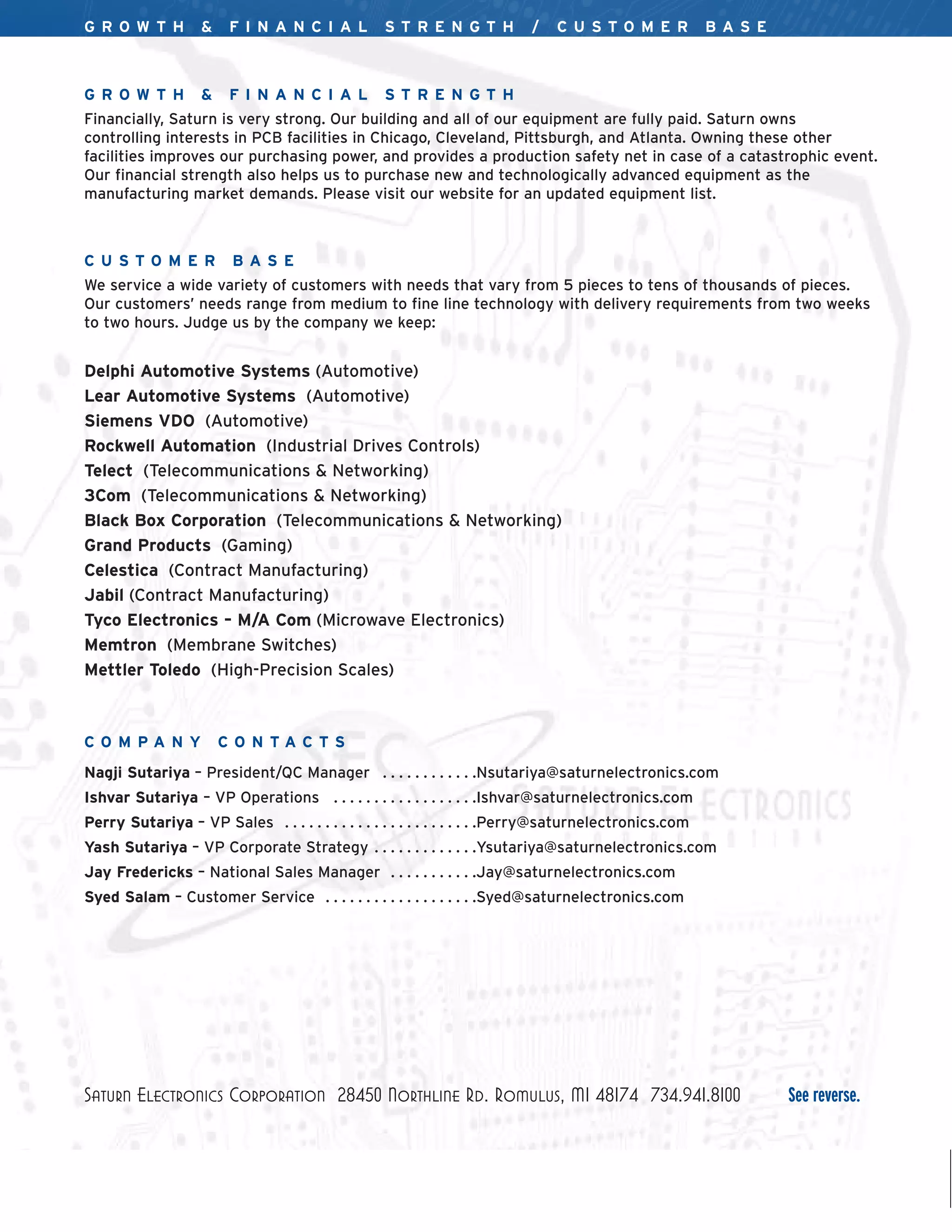 PCB Fabrication Manufacturer Corporate Brochure | PDF
