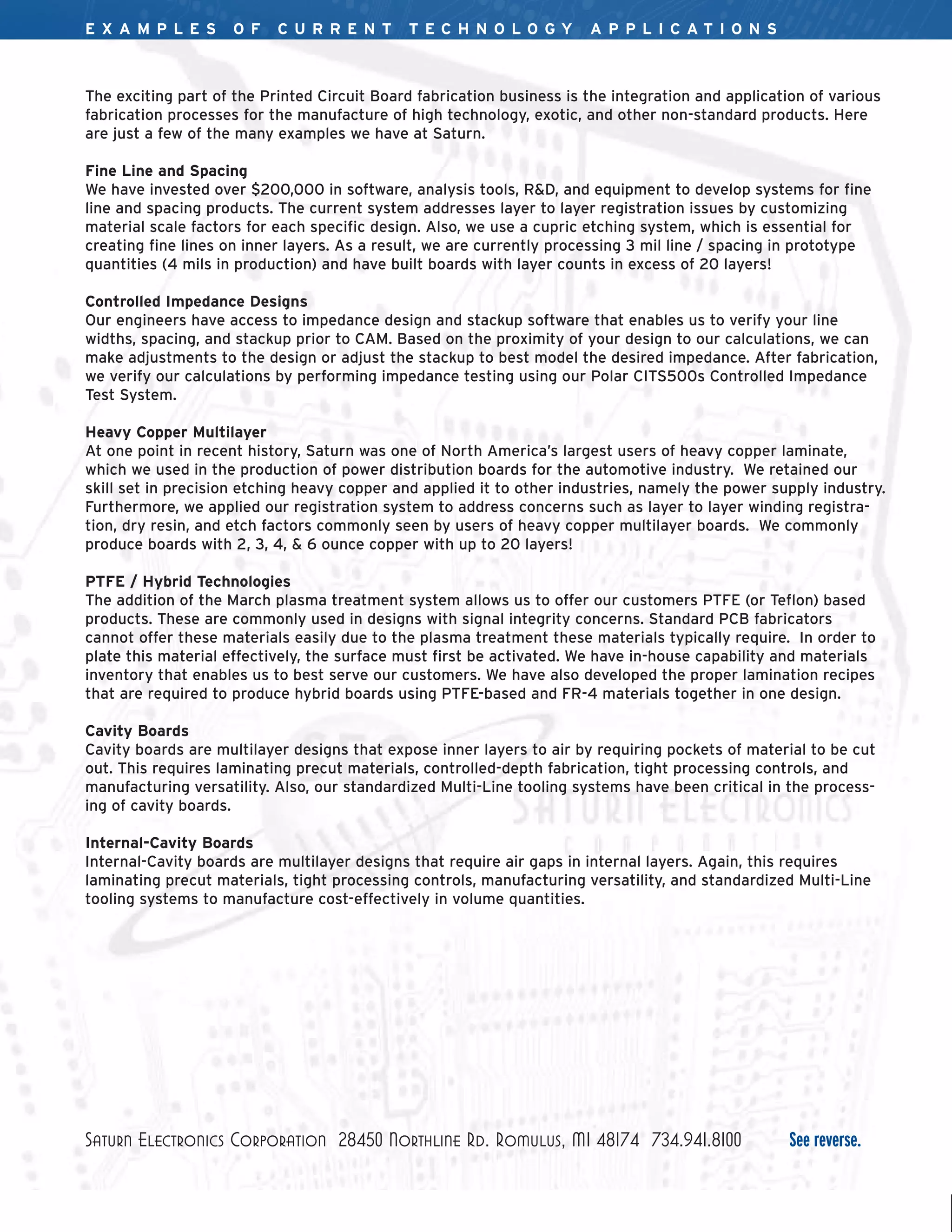 PCB Fabrication Manufacturer Corporate Brochure | PDF