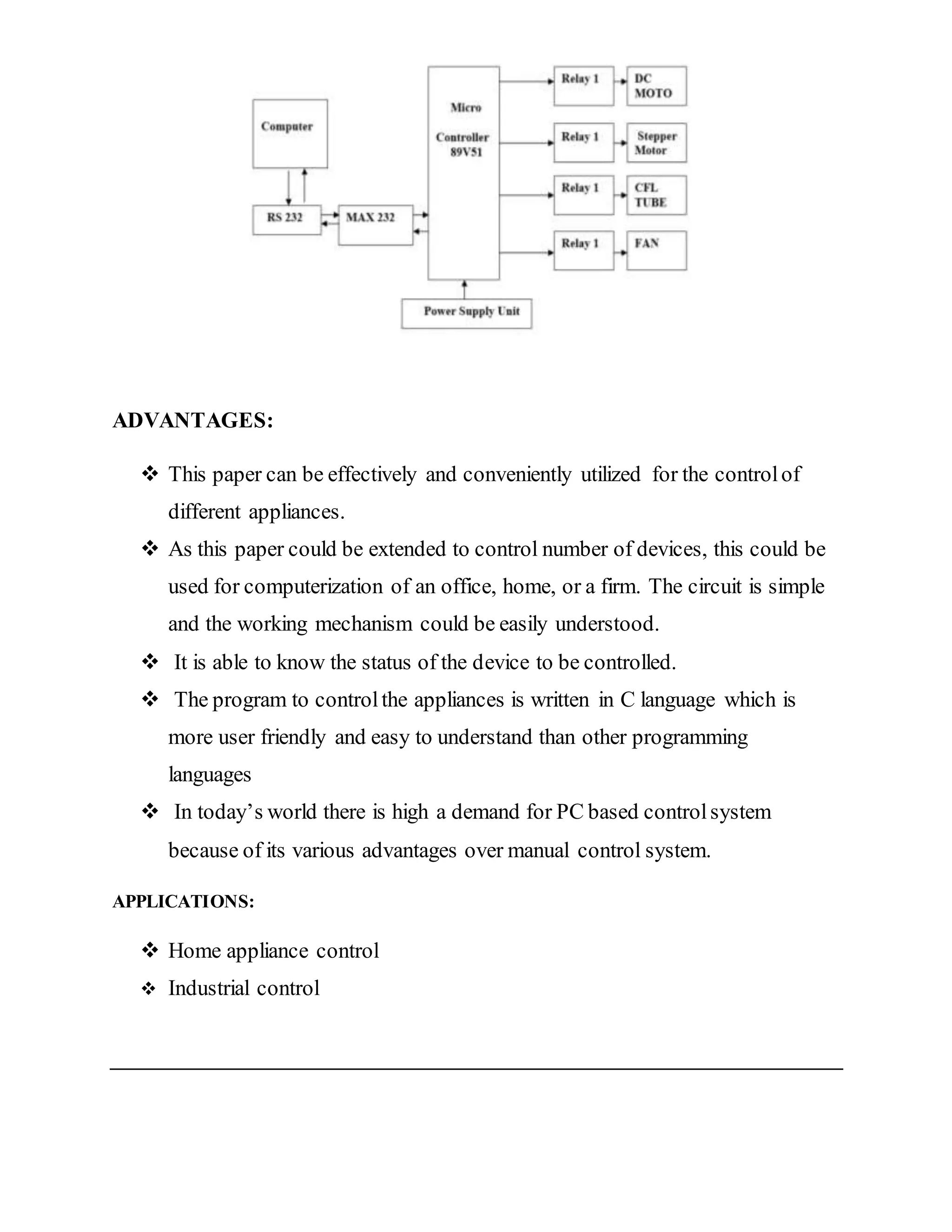 Pc based electrical appliance control system | DOCX