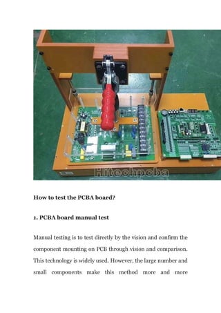 PCBA Testing--Hitech Circuits Co., Limited | DOCX | Technology & Computing